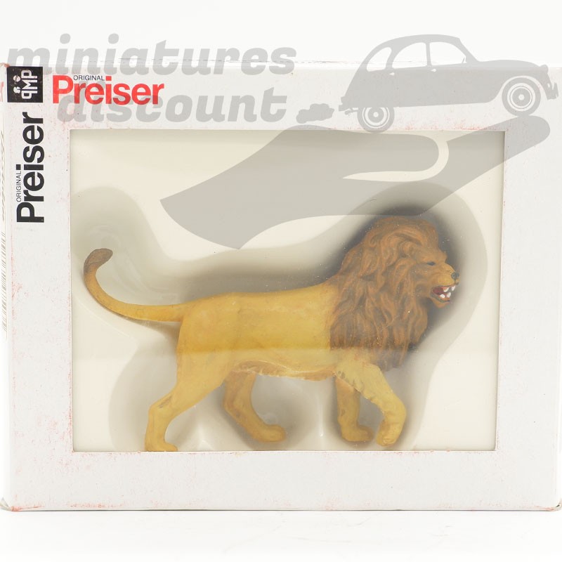 Figurine Lion Debout - Preiser - Elastolin - 1/25ème en boite